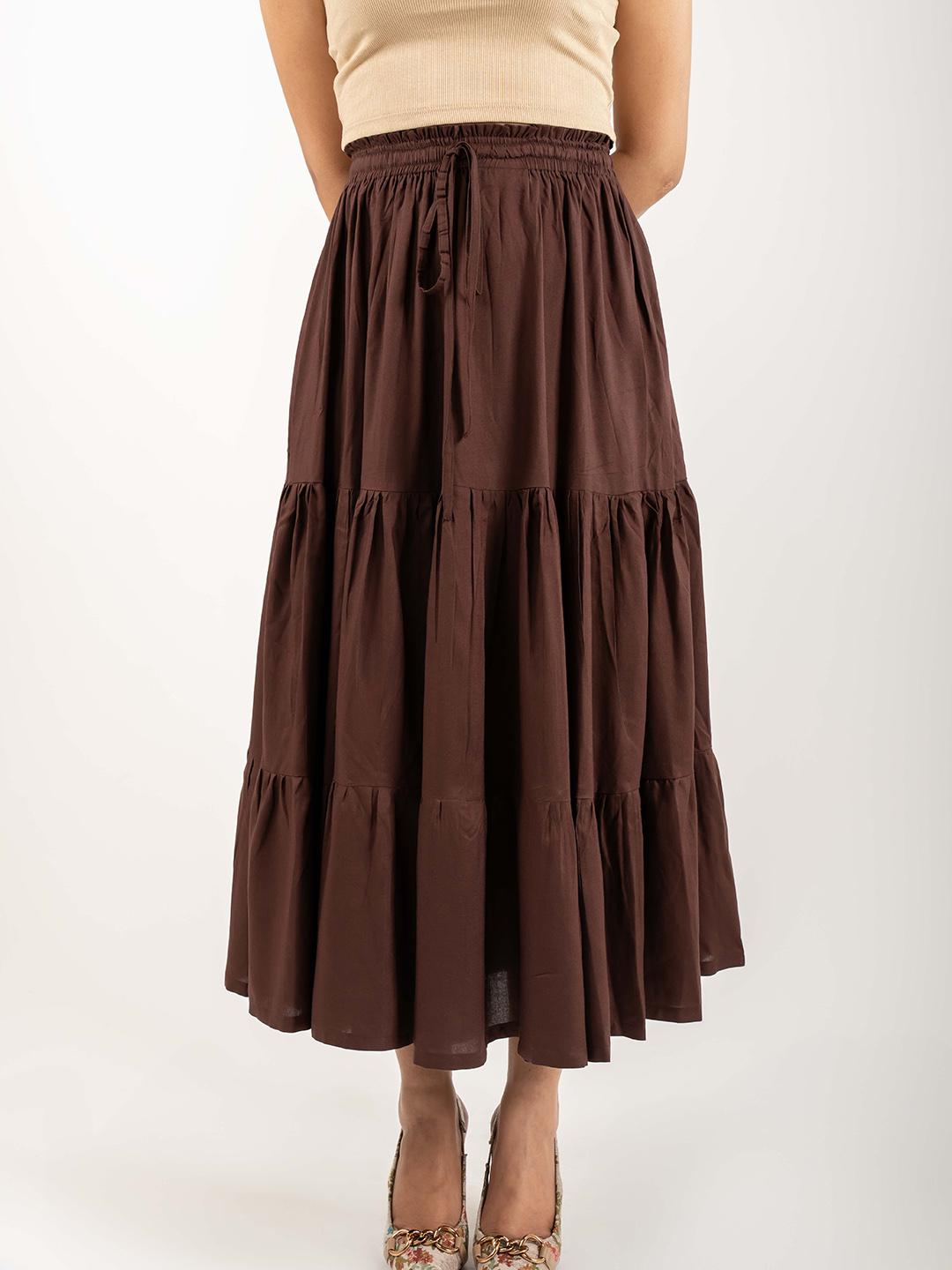 Buy MONOMEE Women Tiered Midi Skirt - Skirts for Women 33195157 | Myntra