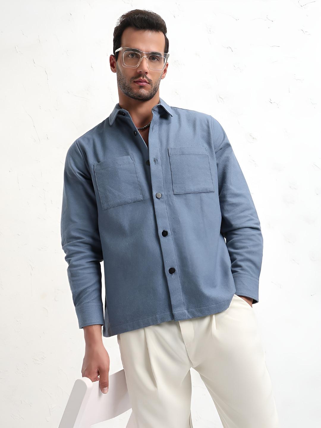 Buy SHOWOFF Cotton Slim Fit Shacket - Shackets for Men 33210365 | Myntra