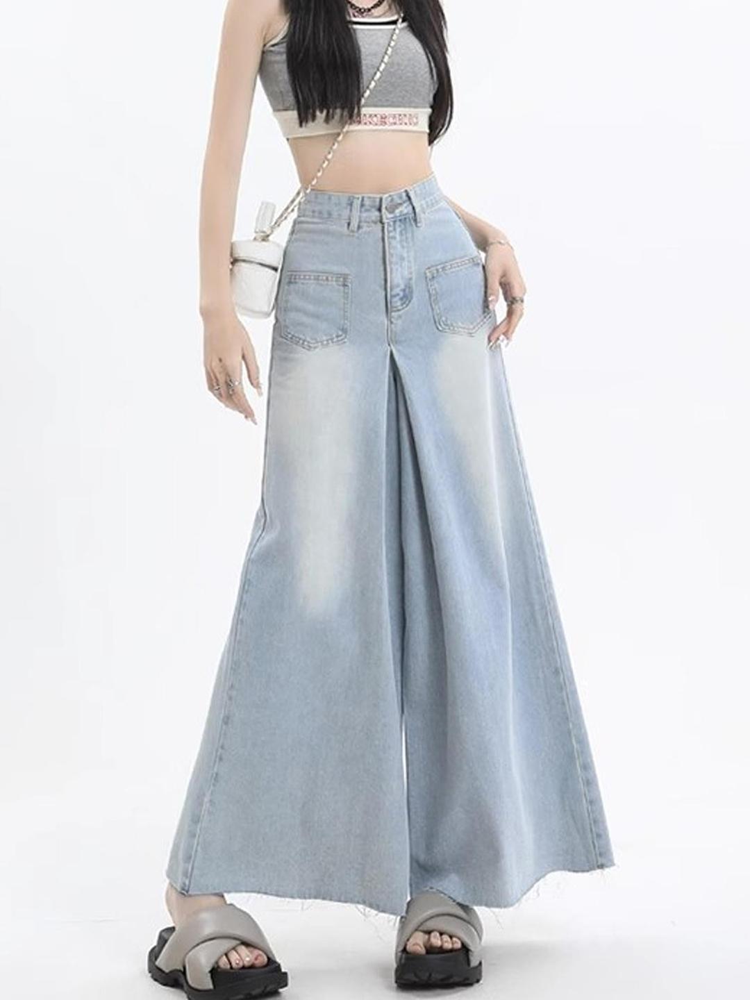 Buy Outzidr Light Blue Patch Pocket Ultra Flare Jeans - Jeans for Women ...
