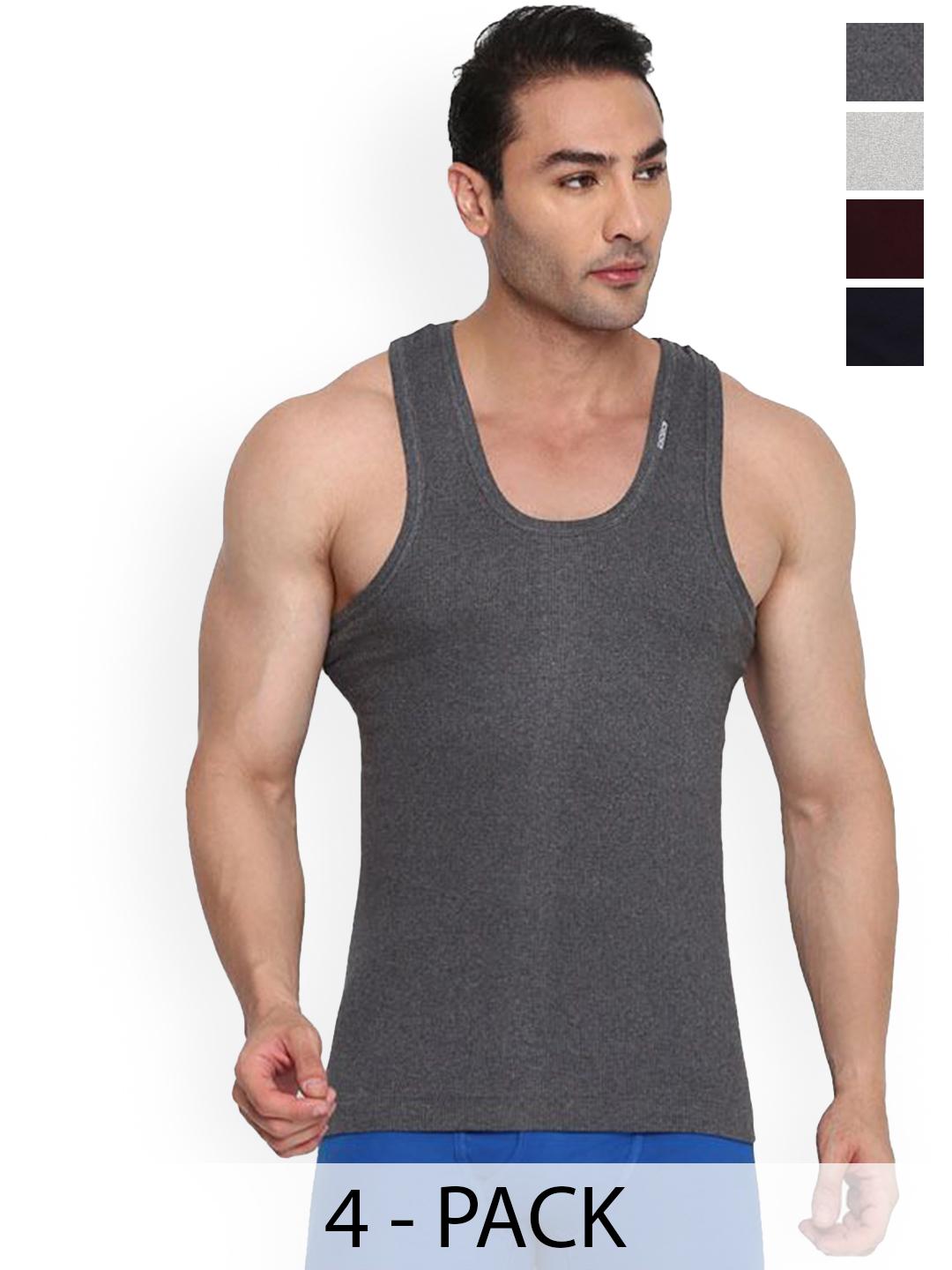 Buy COLORS By Rupa Frontline Men Pack Of 4 Pure Cotton Vest - Innerwear ...