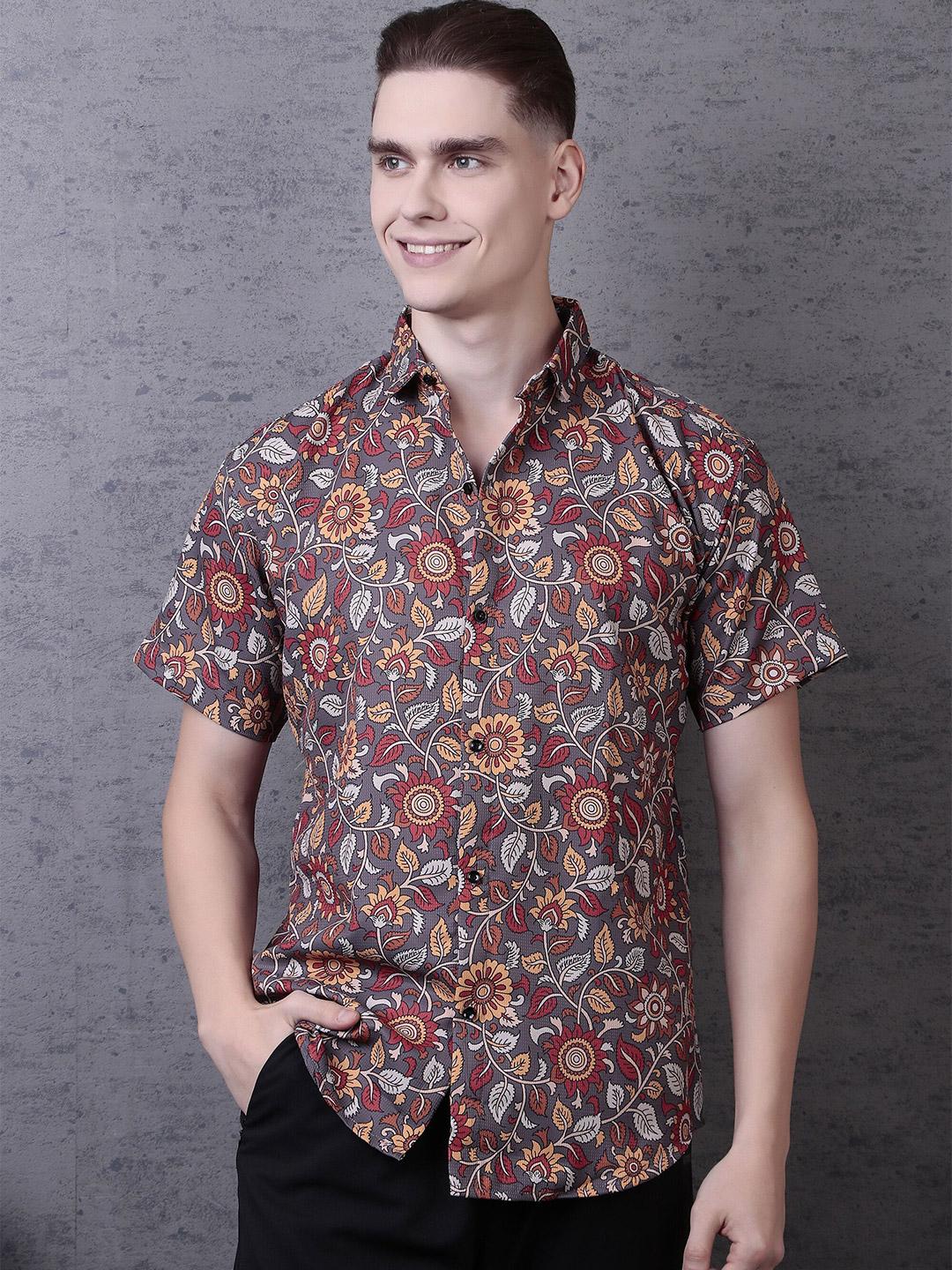 Buy TATER GARMENTS Men Comfort Floral Opaque Printed Party Shirt ...