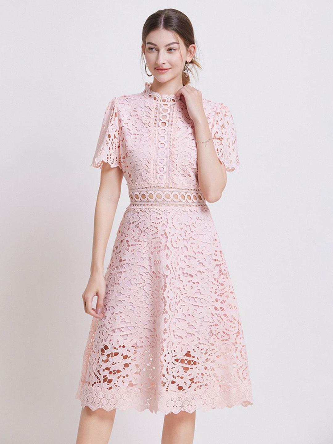 Buy JC Collection Women Self Design Fit And Flare Midi Dress - Dresses ...