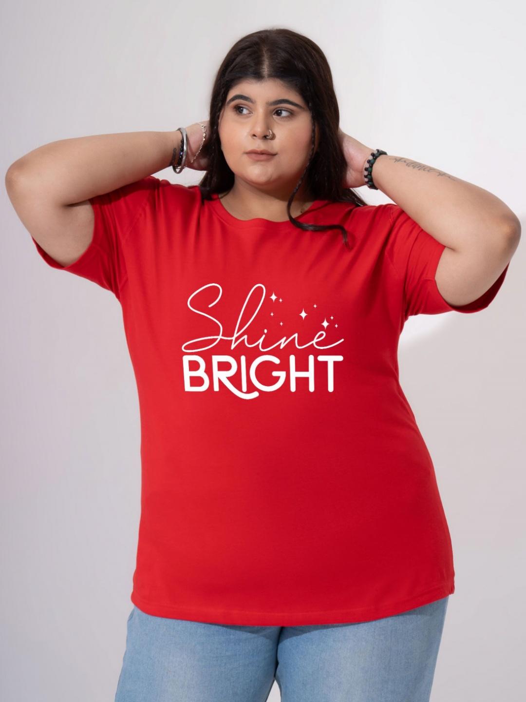 Buy Toodle Plus Women Plus Size Printed Round Neck Cotton T Shirt ...