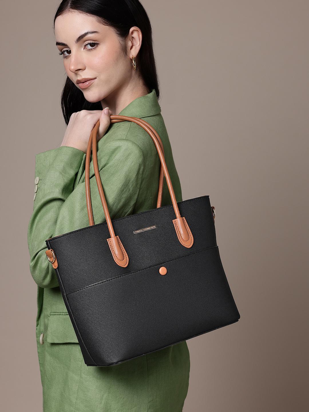 Buy French Connection Textured Structured Shoulder Bag - Handbags for ...