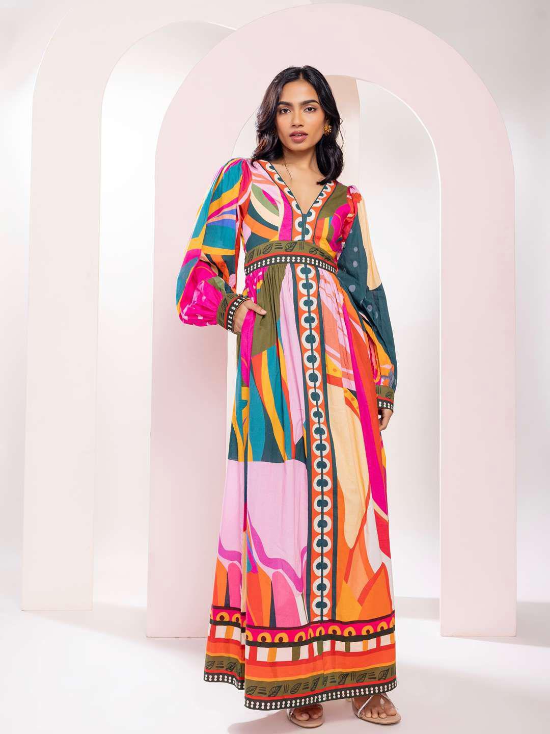 Buy POPPI Print Maxi Dress - Dresses for Women 33293437 | Myntra