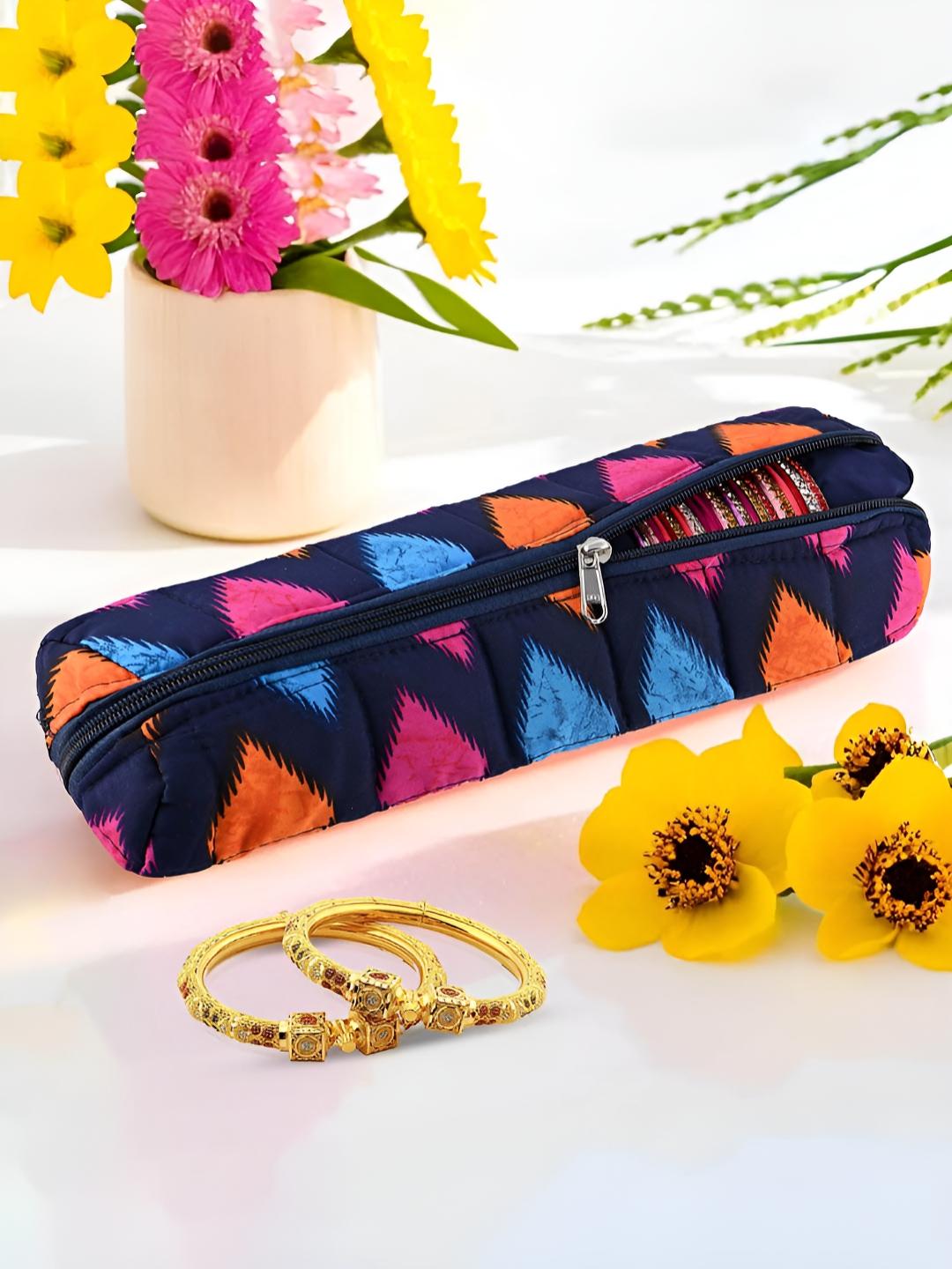 Buy Aura Blue Single Rod Bangle Jewellery Organiser Pouch & Bracelet ...
