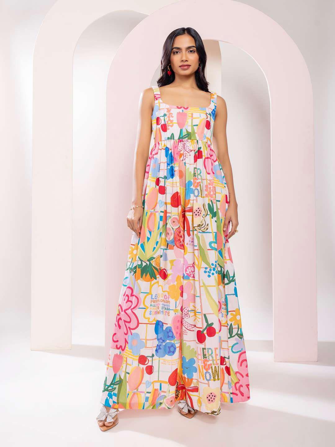 Buy POPPI Floral Print Maxi Dress - Dresses for Women 33293429 | Myntra