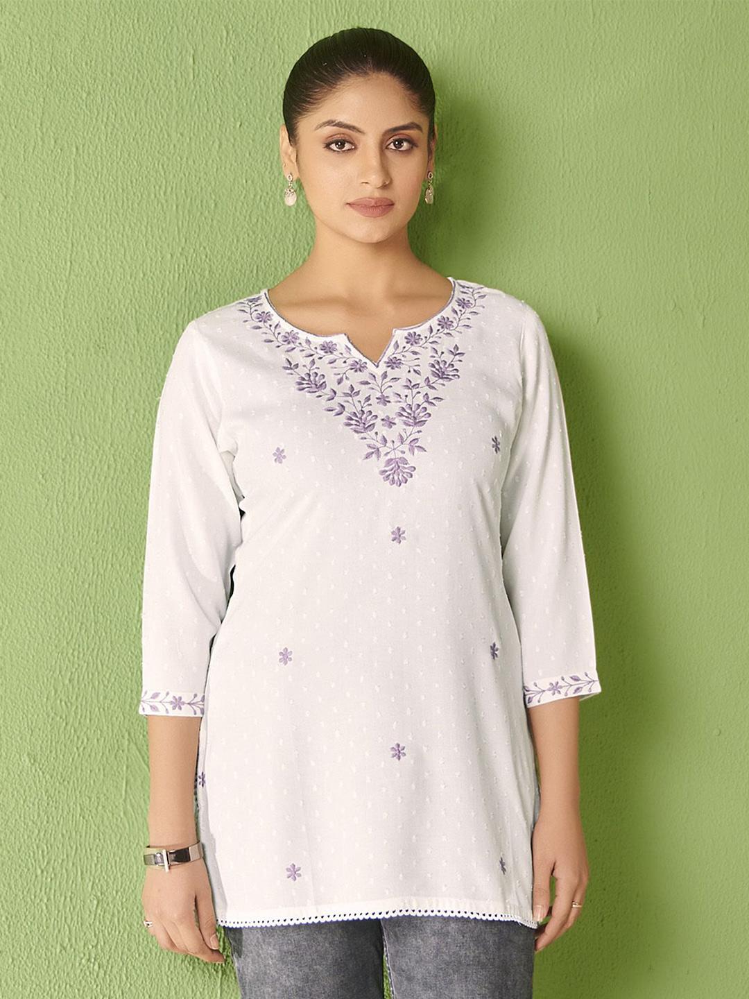 Buy Anouk Ethnic Motifs Embroidered Thread Work Thread Work Kurti ...
