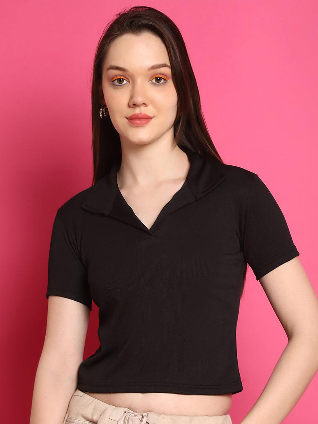 Buy Metronaut Shirt Colller Fitted Crop Top - Tops for Women 33329050 ...