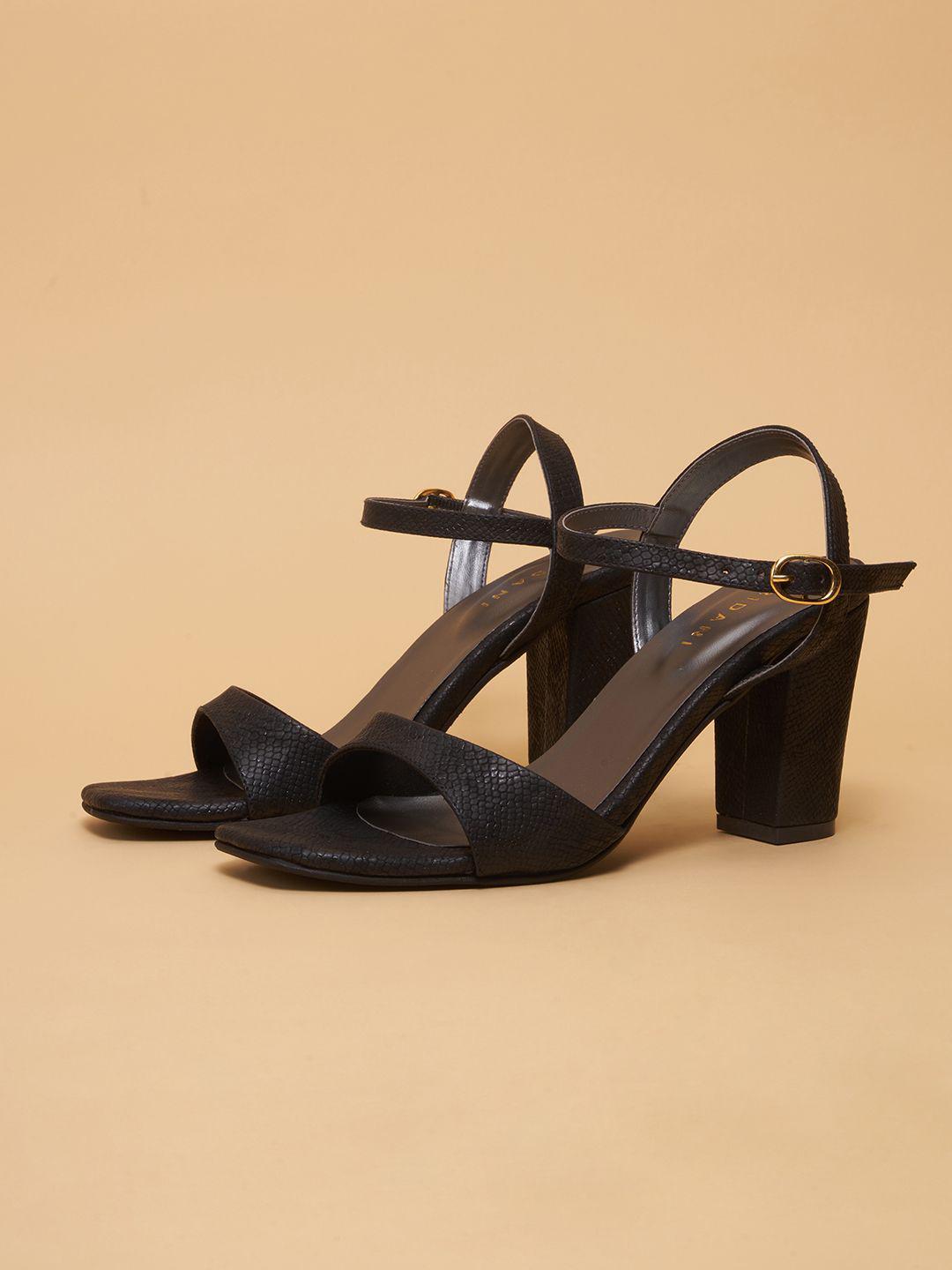 Buy ERIDANI Women Textured Block Heel Sandal - Heels for Women 33338634 ...