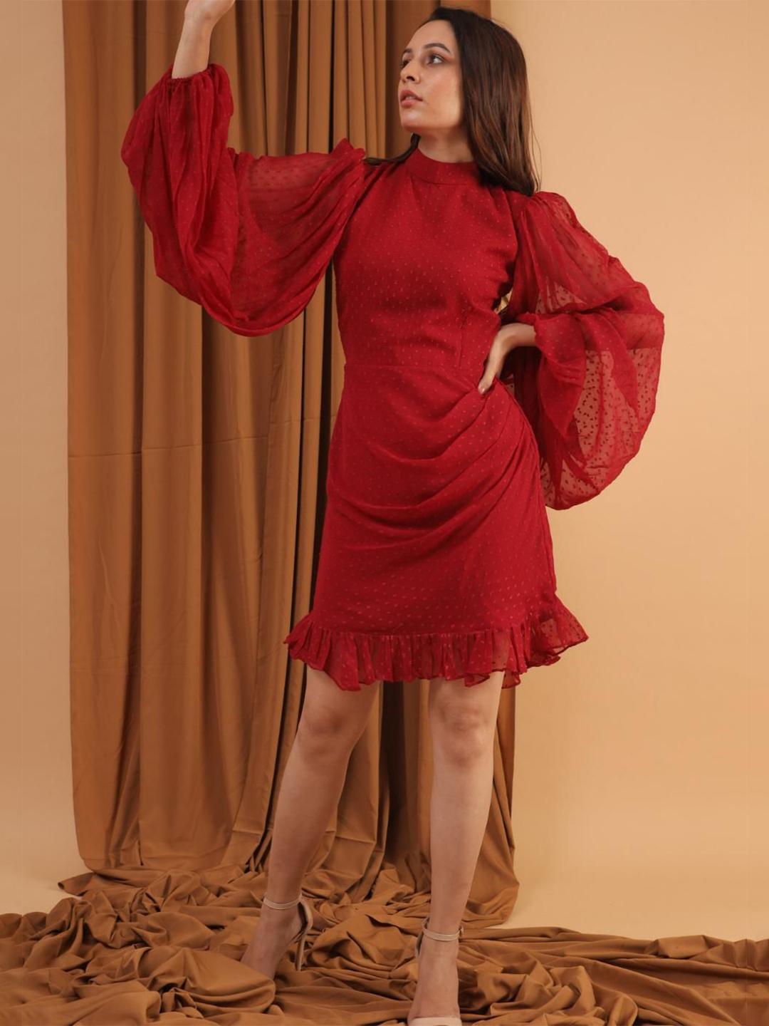 Buy Garvili Women Barn Red Statement Dress - Dresses for Women 33354766 ...