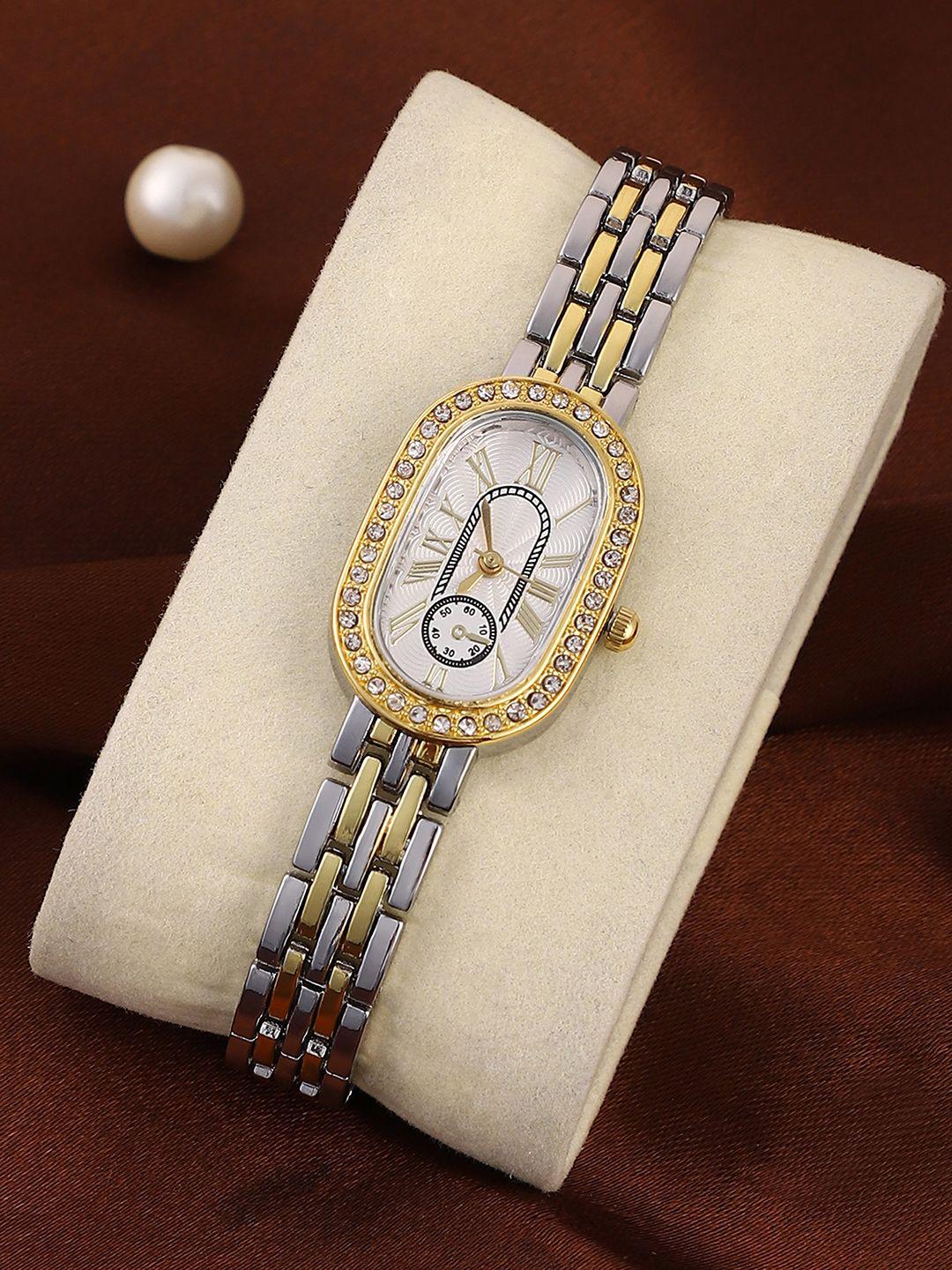 Buy HAUTE SAUCE Women's The Slim Vivienne Two Dial Oblong Watch ...