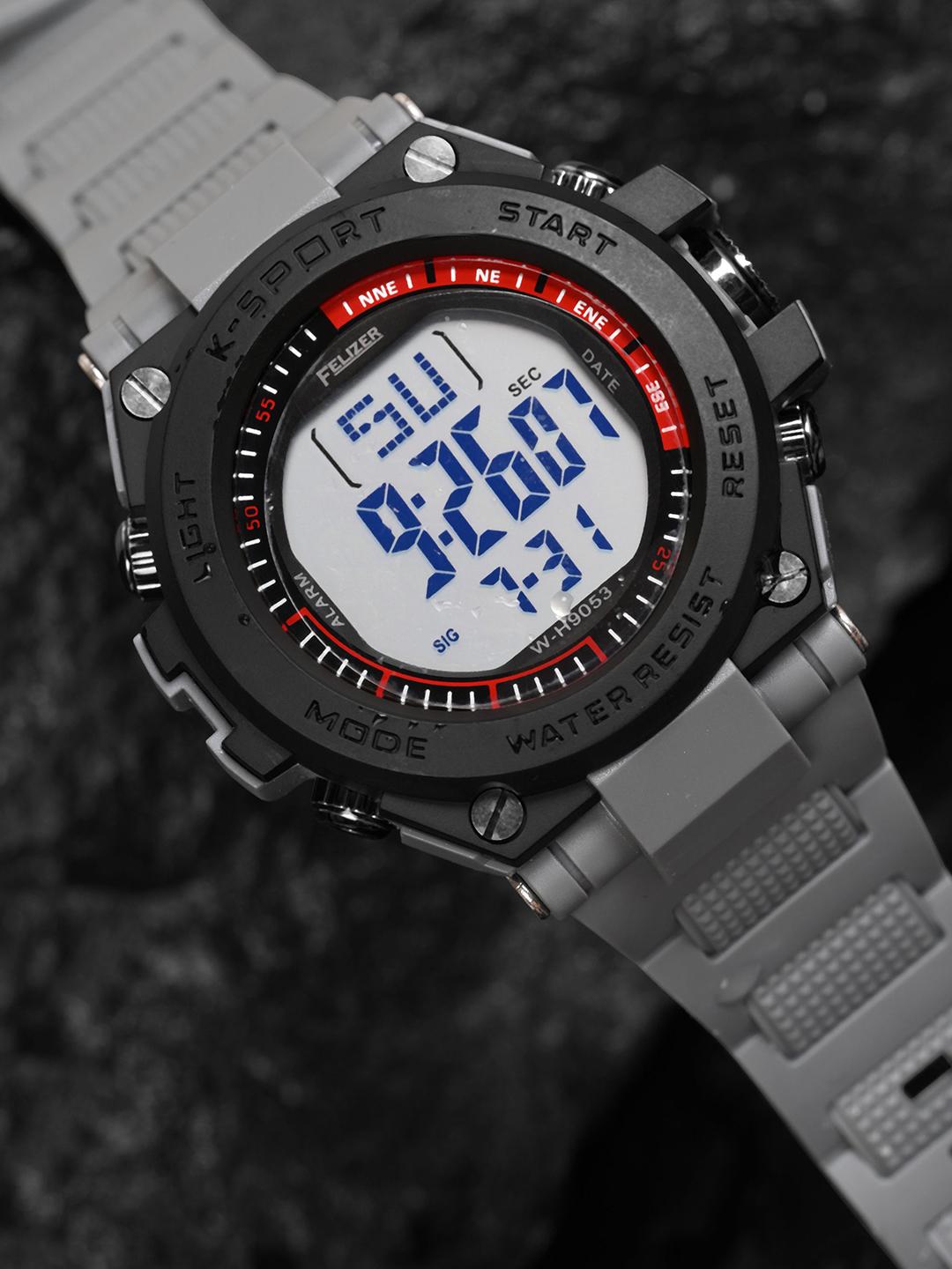 Buy FELIZER Men Patterned Dial & Textured Straps Analogue And Digital ...