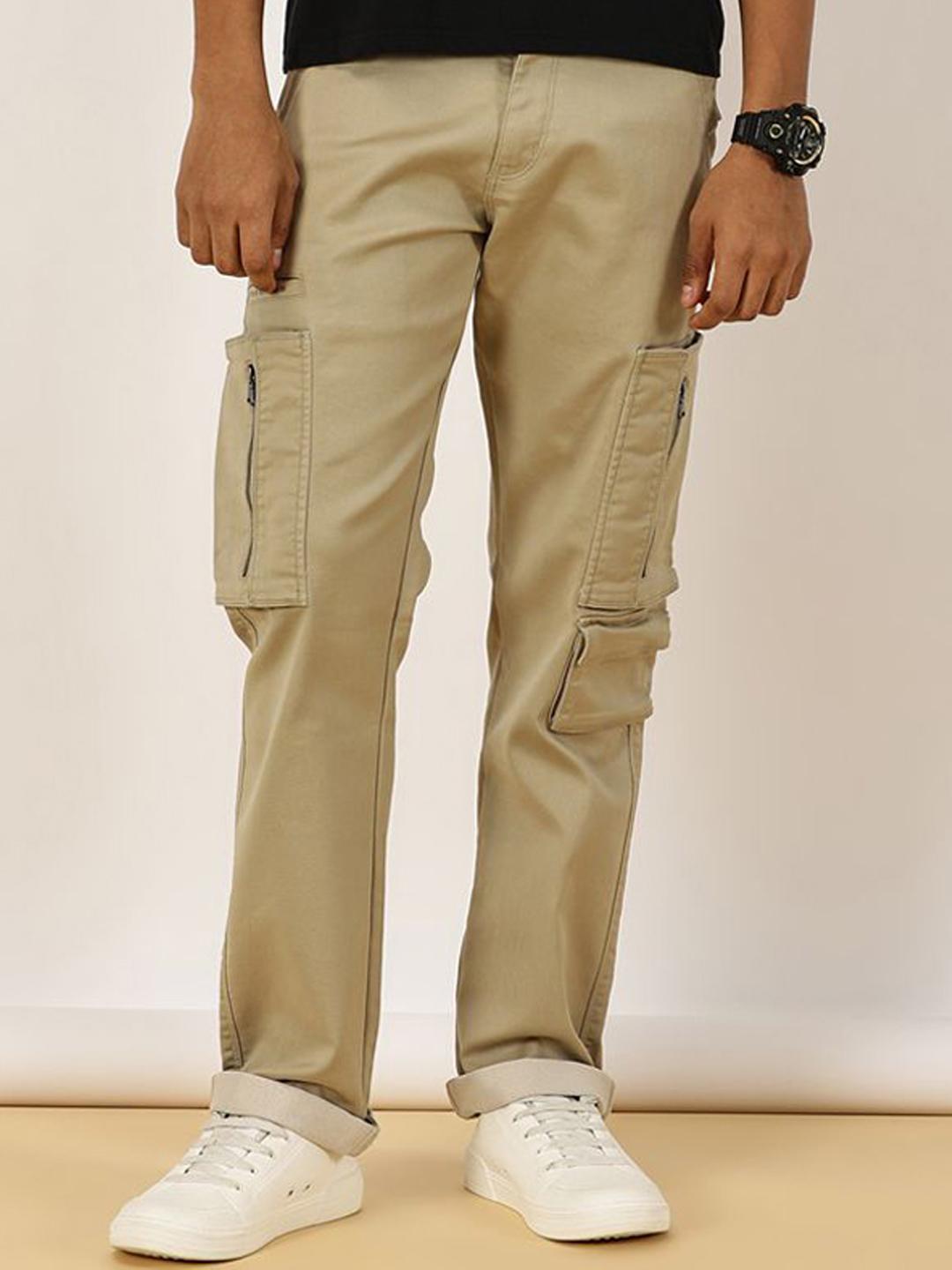 Buy Beevee Men Relaxed Regular Fit Cargos Trousers - Trousers for Men ...