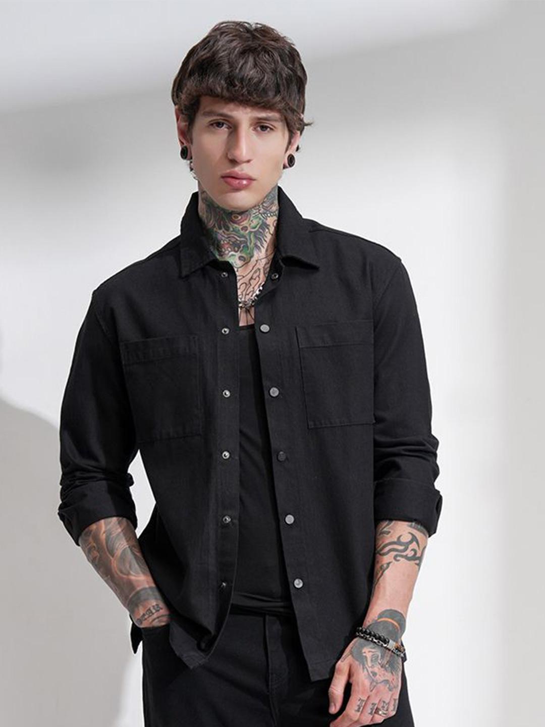 Buy HIGHLANDER Men Solid Relaxed Fit Shacket - Shackets for Men ...