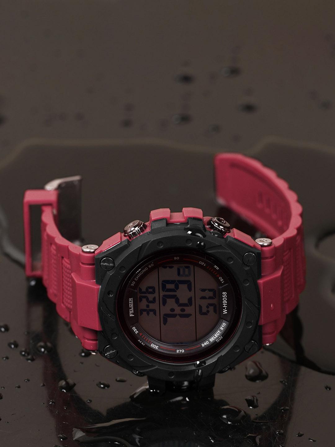 Buy FELIZER Men Dial & Textured Straps Multi Function Digital Watch ...