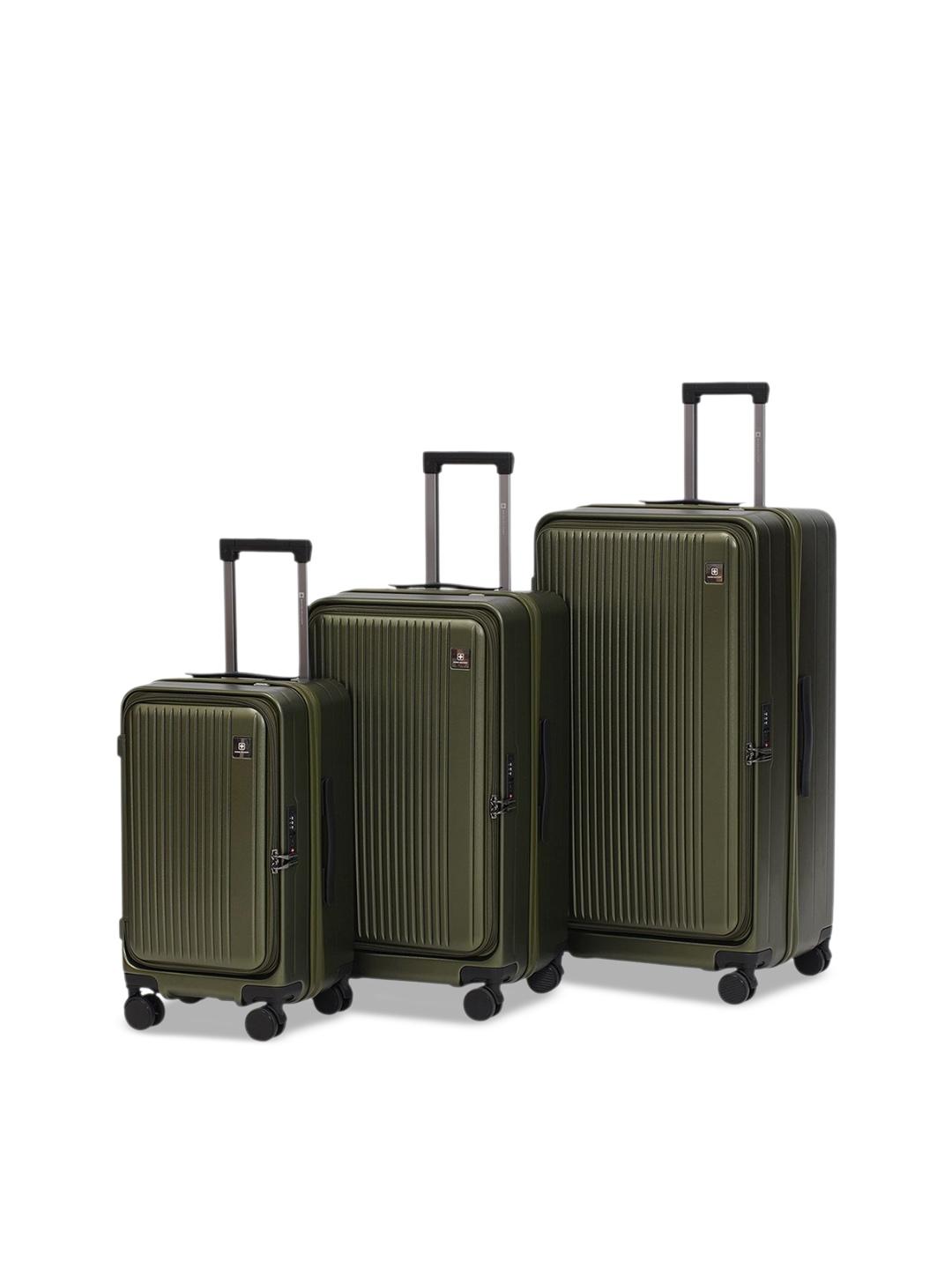 Buy SWISS MILITARY Jade Hard Set Of 3 Textured Hard Sided Large Medium ...