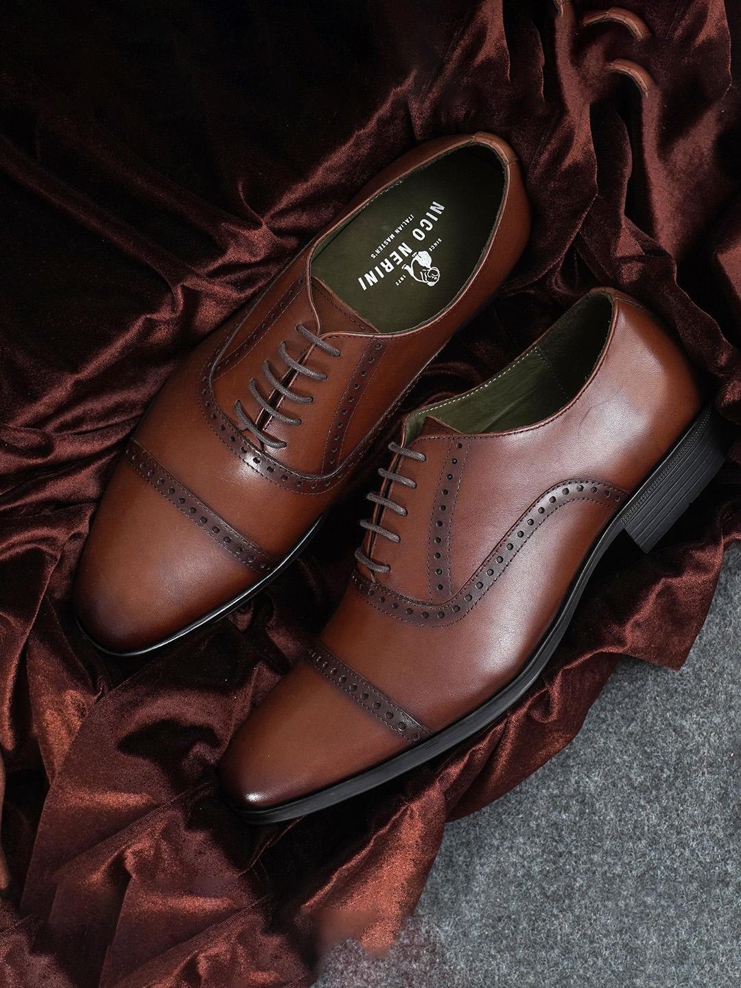 Buy NICO NERINI Men Leather Formal Brogues - Formal Shoes for Men ...