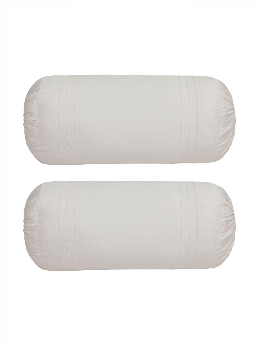 Buy THE CONVERSION White 2 Pieces Bolster Covers - Bolster Covers for ...