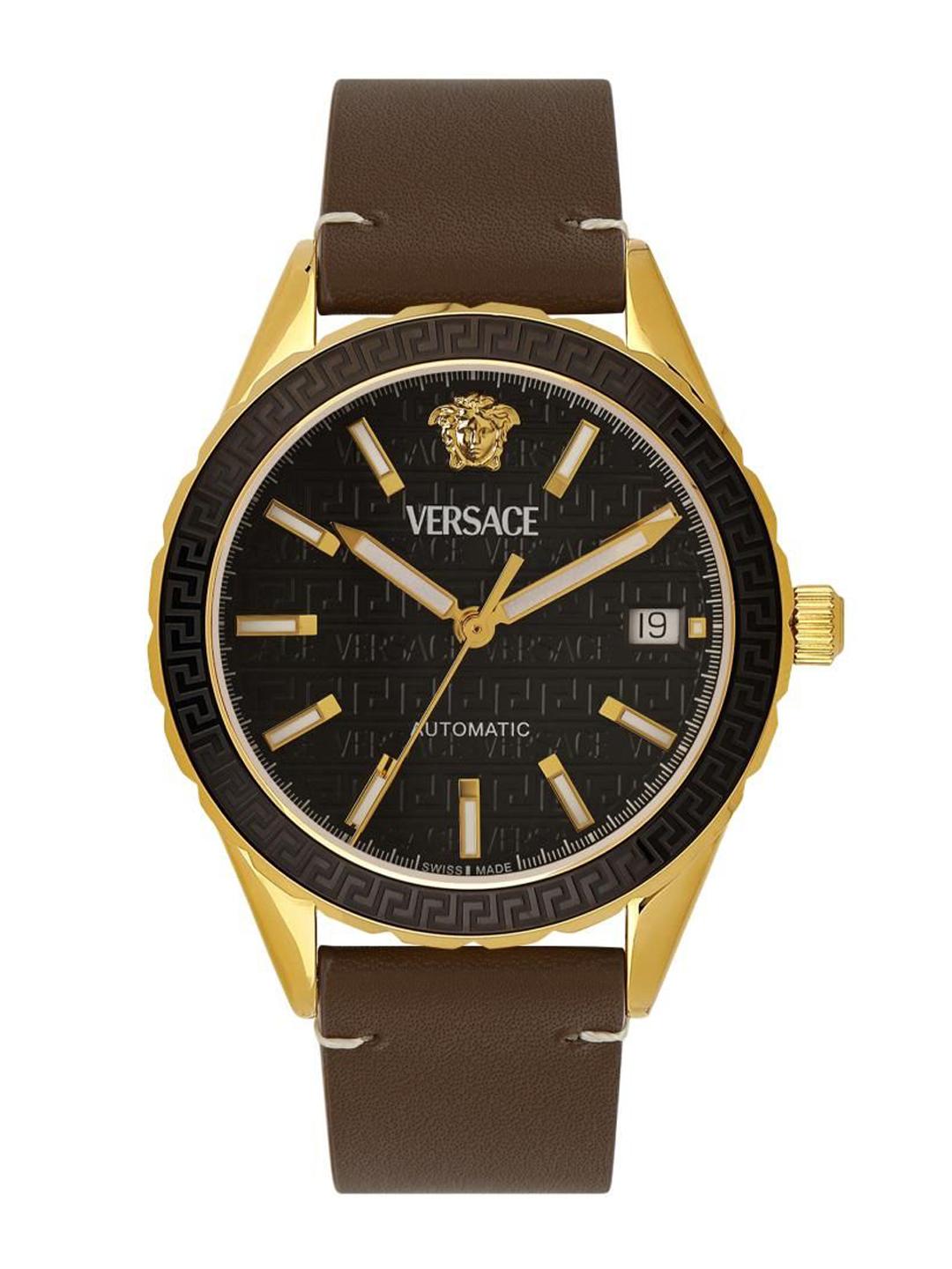 Buy Versace Men Brass Dial & Leather Straps Analogue Watch VEQCA0224 ...