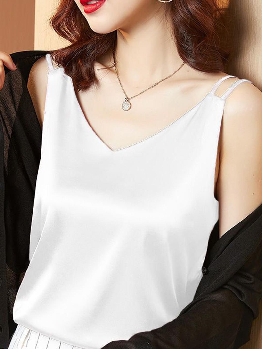Buy Outzidr White Dual Strap Tank Top - Tops for Women 33396064 | Myntra