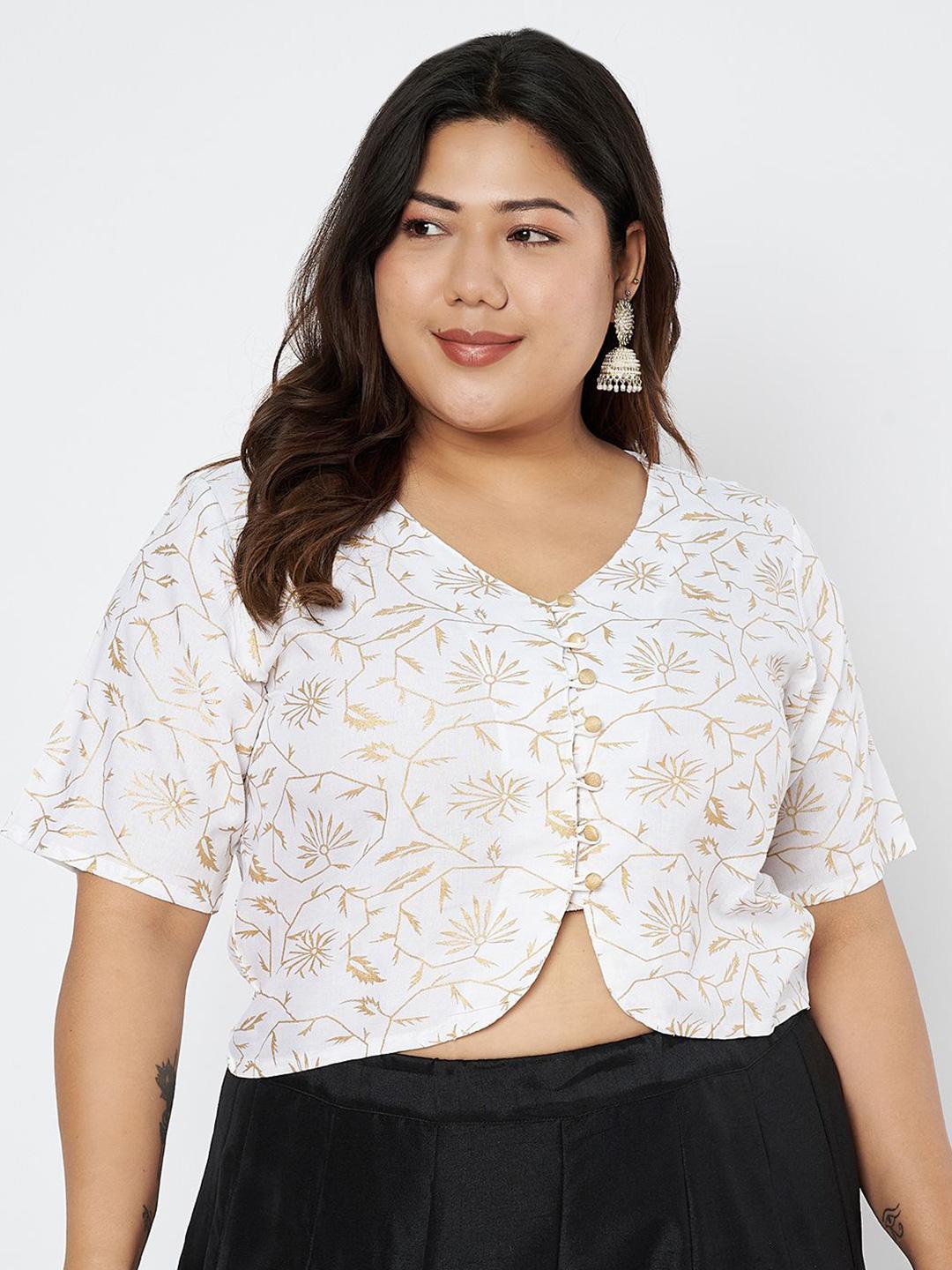 Buy Studio Rasa Plus Size Printed Crop Top - Tops for Women 33402344 | Myntra