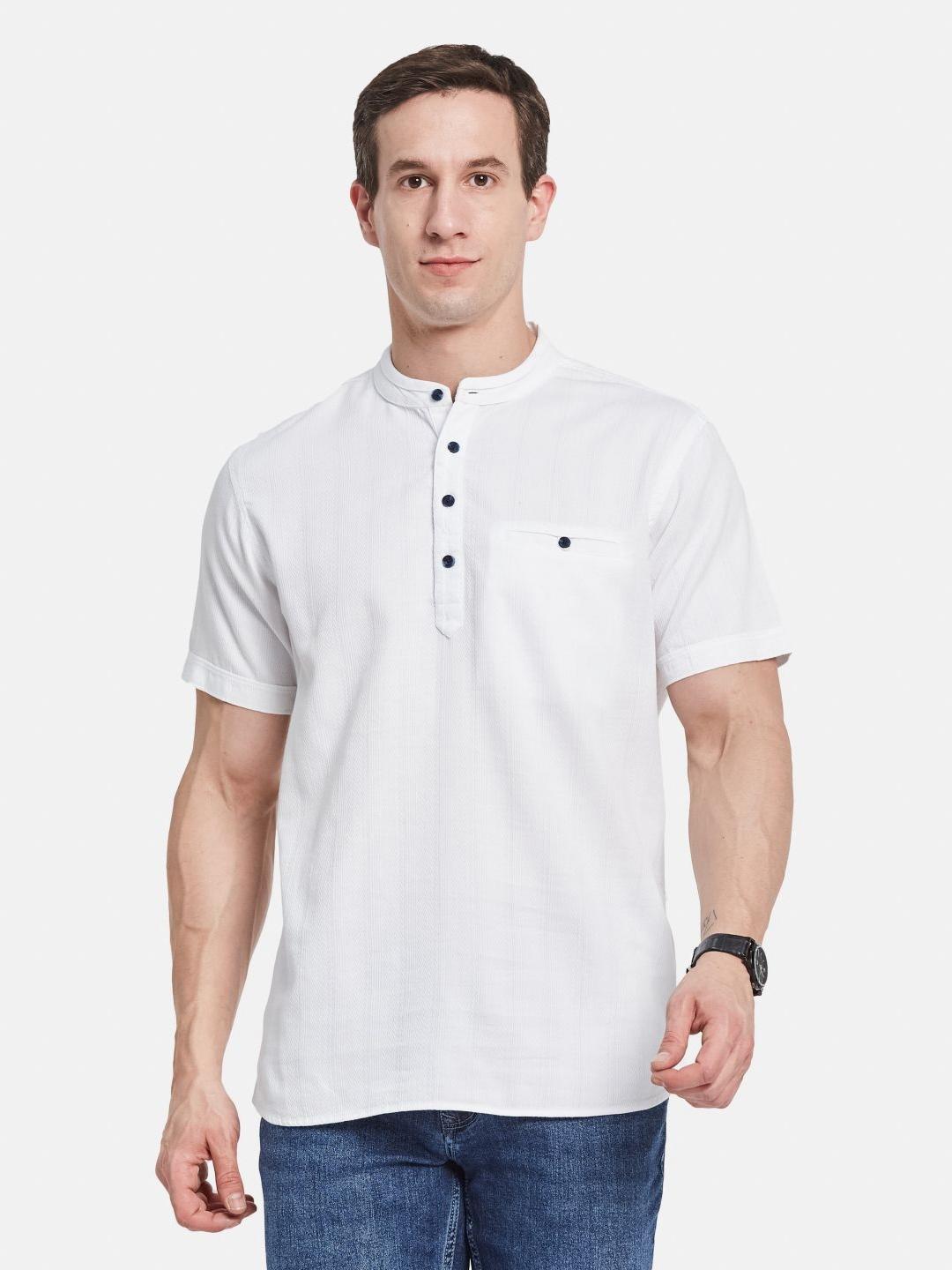 Buy METTLE Men Striped Mandarin Collar T Shirt - Tshirts for Men 33416069 | Myntra