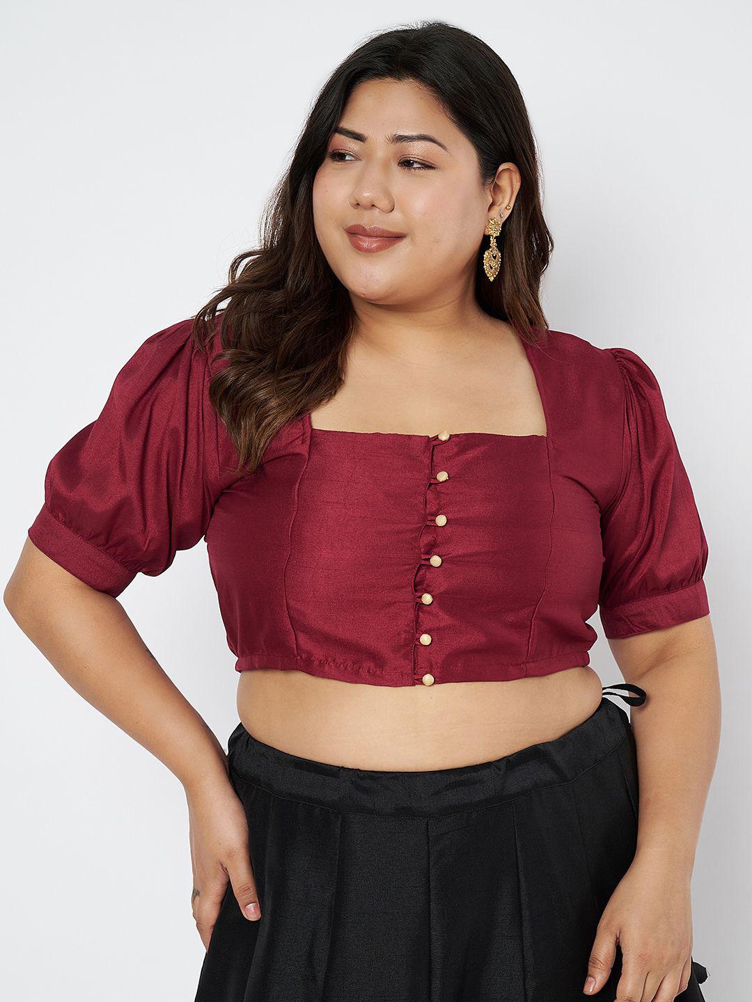 Buy Studio Rasa Plus Size Women Puff Sleeve Crop Top - Tops for Women 33402499 | Myntra