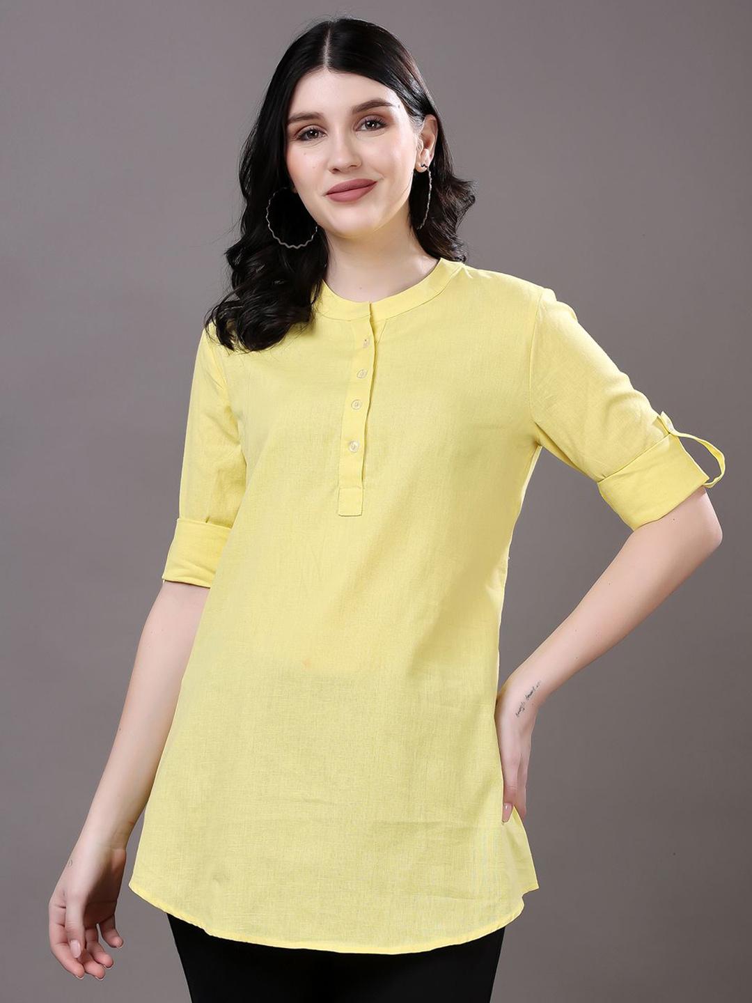 Buy Moda Rapido Women Cotton Mandarin Collar Tunic - Tunics for Women ...