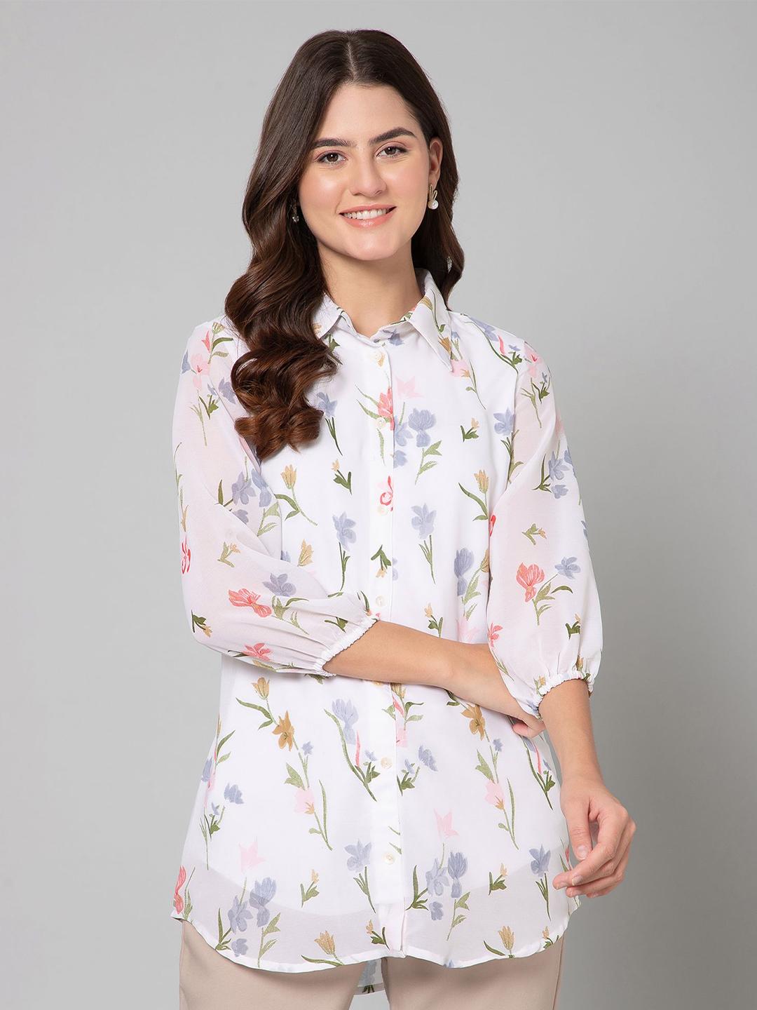 Buy Moda Rapido Plus Size Printed Shirt Collar Tunic - Tunics for Women ...
