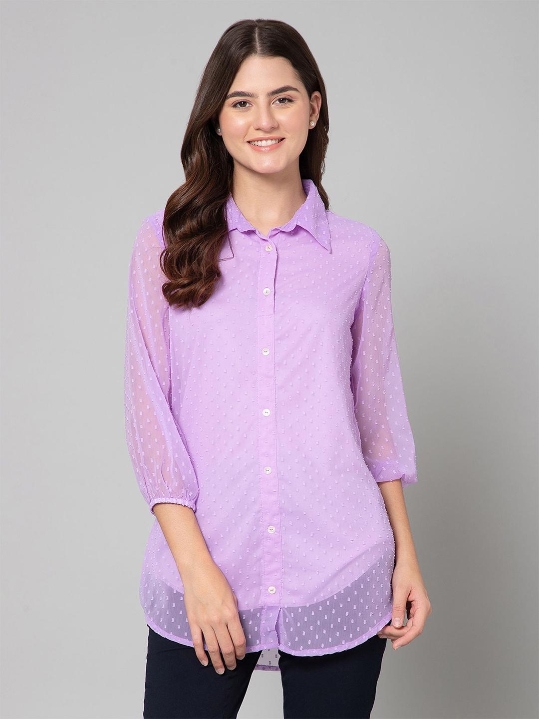 Buy Moda Rapido Plus Size Self Design Shirt Collar Tunic - Tunics for ...