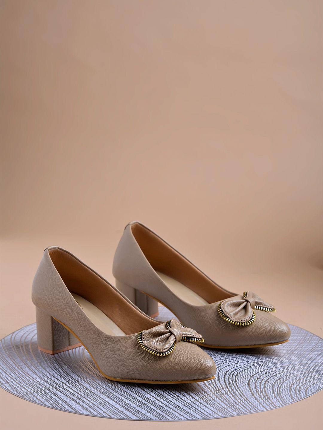 Buy Shoetopia Girls Pointed Toe Block Heel Pumps With Bows - Heels for ...