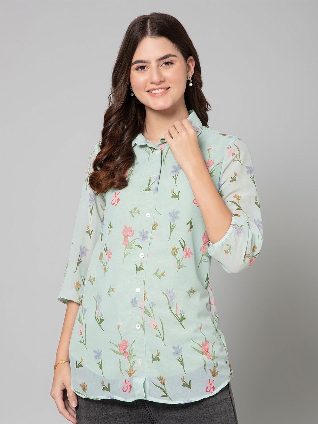 Buy Moda Rapido Plus Size Printed Shirt Collar Tunic - Tunics for Women ...