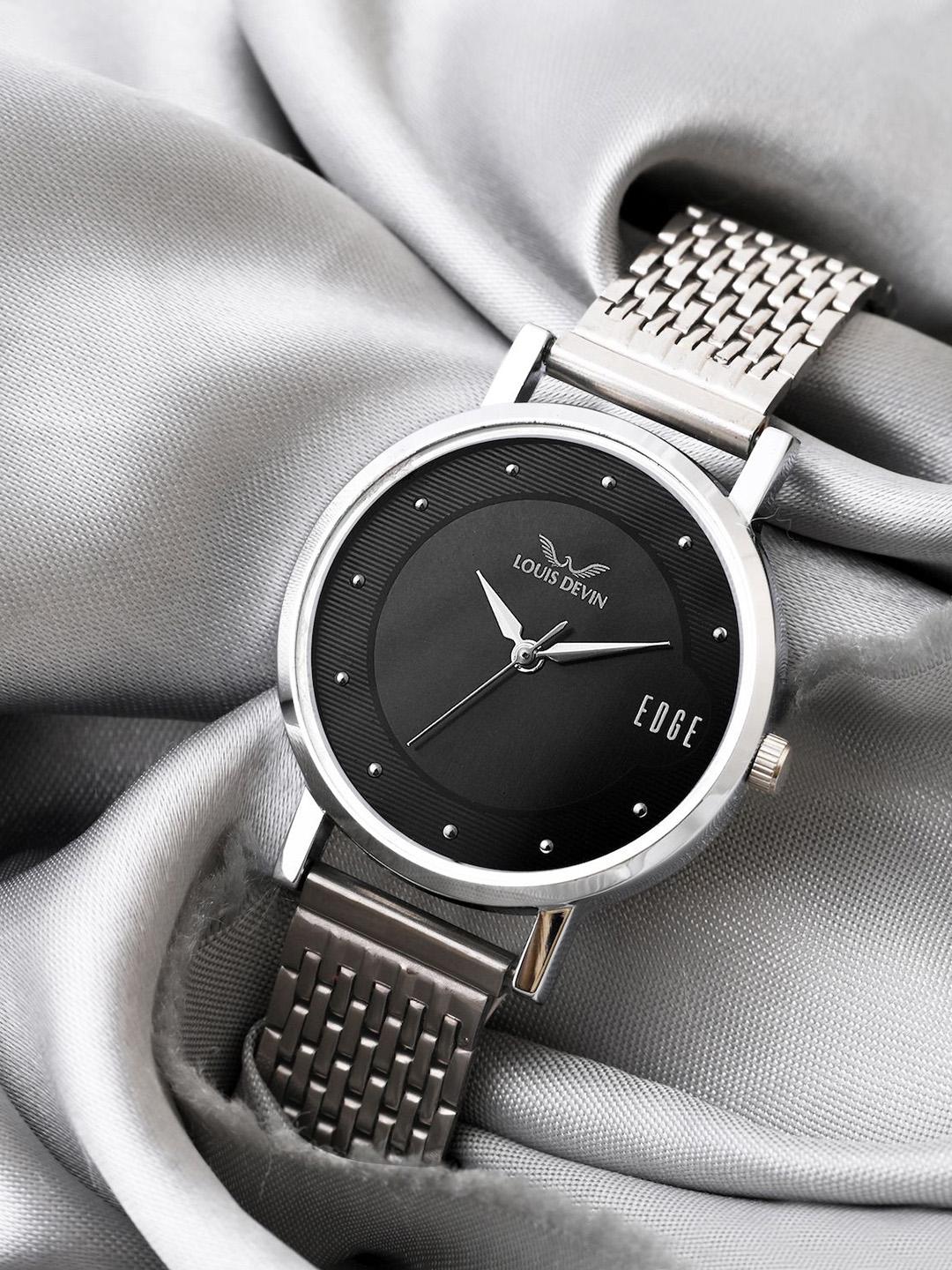 Buy LOUIS DEVIN Women Brass Dial & Stainless Steel Straps Analogue ...