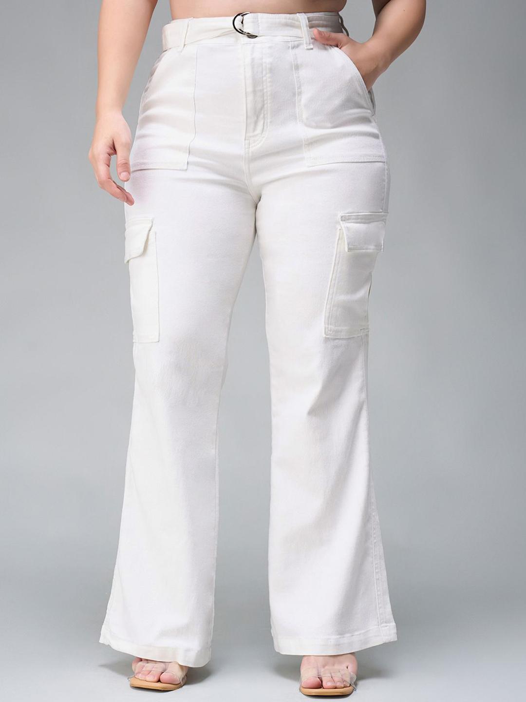 Buy Miss Chase A+ Plus Size Women Wide Leg High Rise Light Fade ...