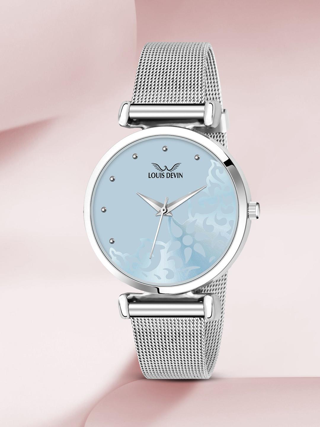 Buy LOUIS DEVIN Women Brass Dial & Stainless Steel Straps Analogue ...