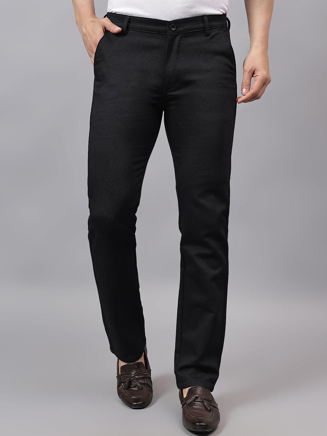 Buy AAAI Enterprises Men Relaxed Straight Leg Slim Fit High Rise Chinos ...