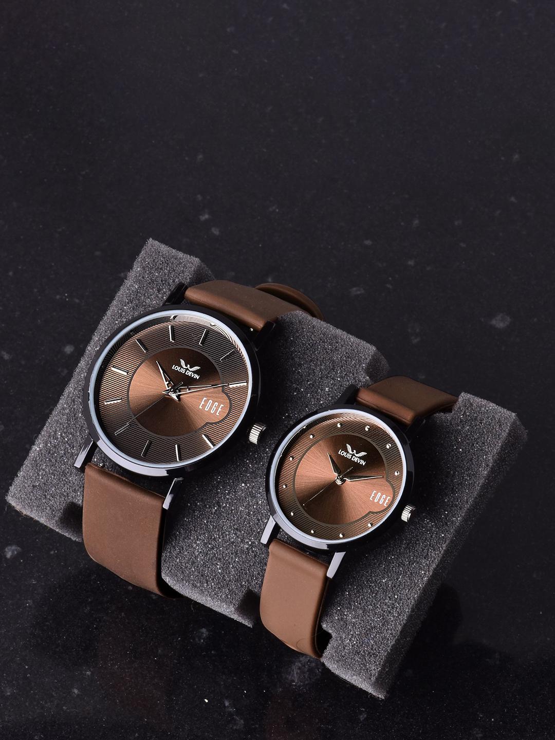 Buy LOUIS DEVIN Unisex Brass Dial & Bracelet Style Straps Analogue ...