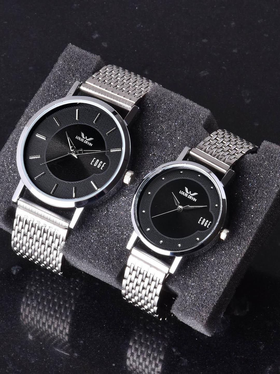 Buy LOUIS DEVIN Unisex Brass Dial & Stainless Steel Bracelet Style ...