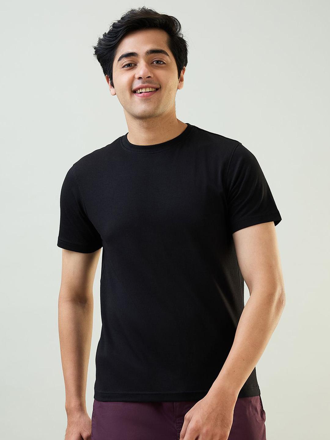 Buy SleepZ By Raymond Men Round Neck Solid T Shirt - Tshirts for Men ...