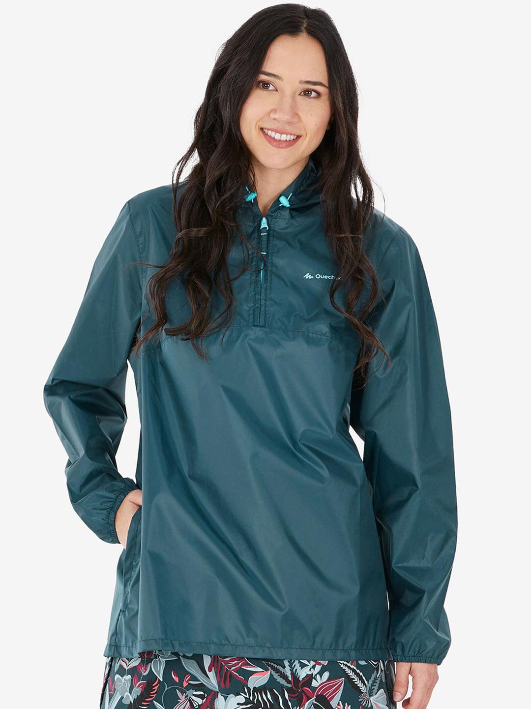 Buy Decathlon QUECHUA Women Half Zip Foldable Waterproof Raincoat ...