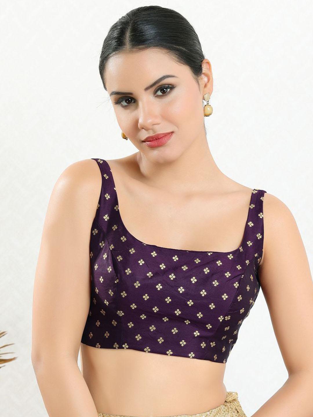 Buy VAMAS THE DESIGNER BLOUSES Women Square Neck Padded Saree Blouse ...