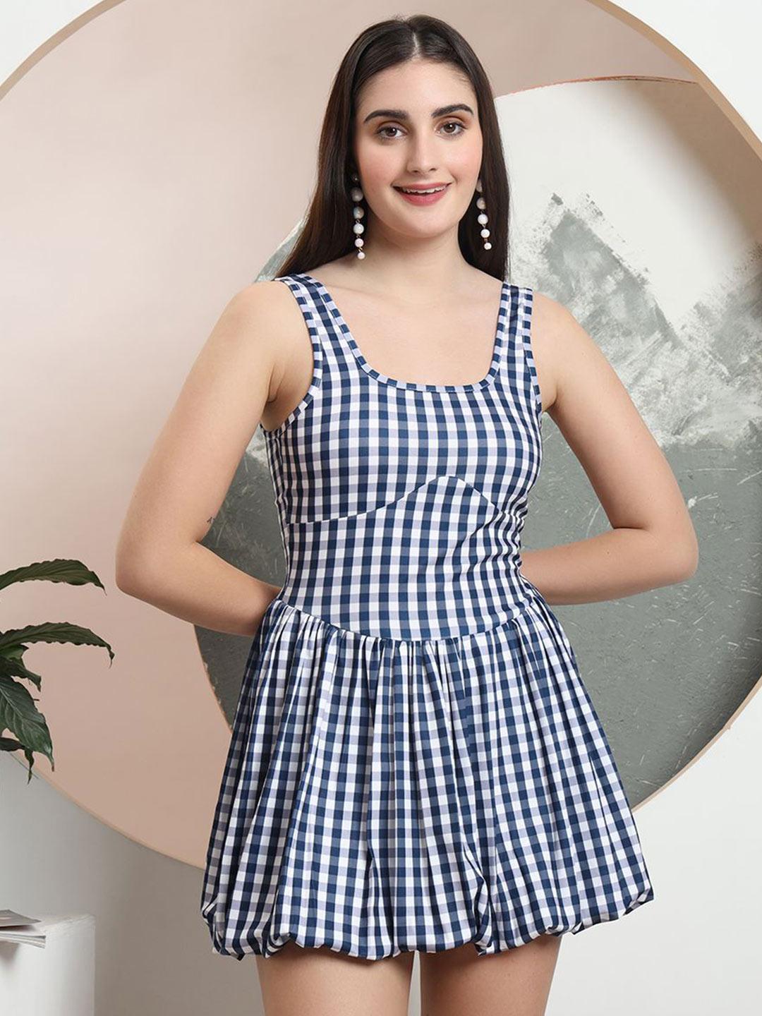 Buy TANDUL Checked Fit & Flare Mini Dress - Dresses for Women 33118916 ...