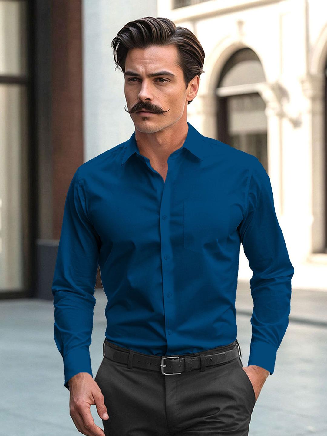 Buy THE FORMAL CLUB Men Cotton Smart Fit French Cuff Giza Formal Shirt ...