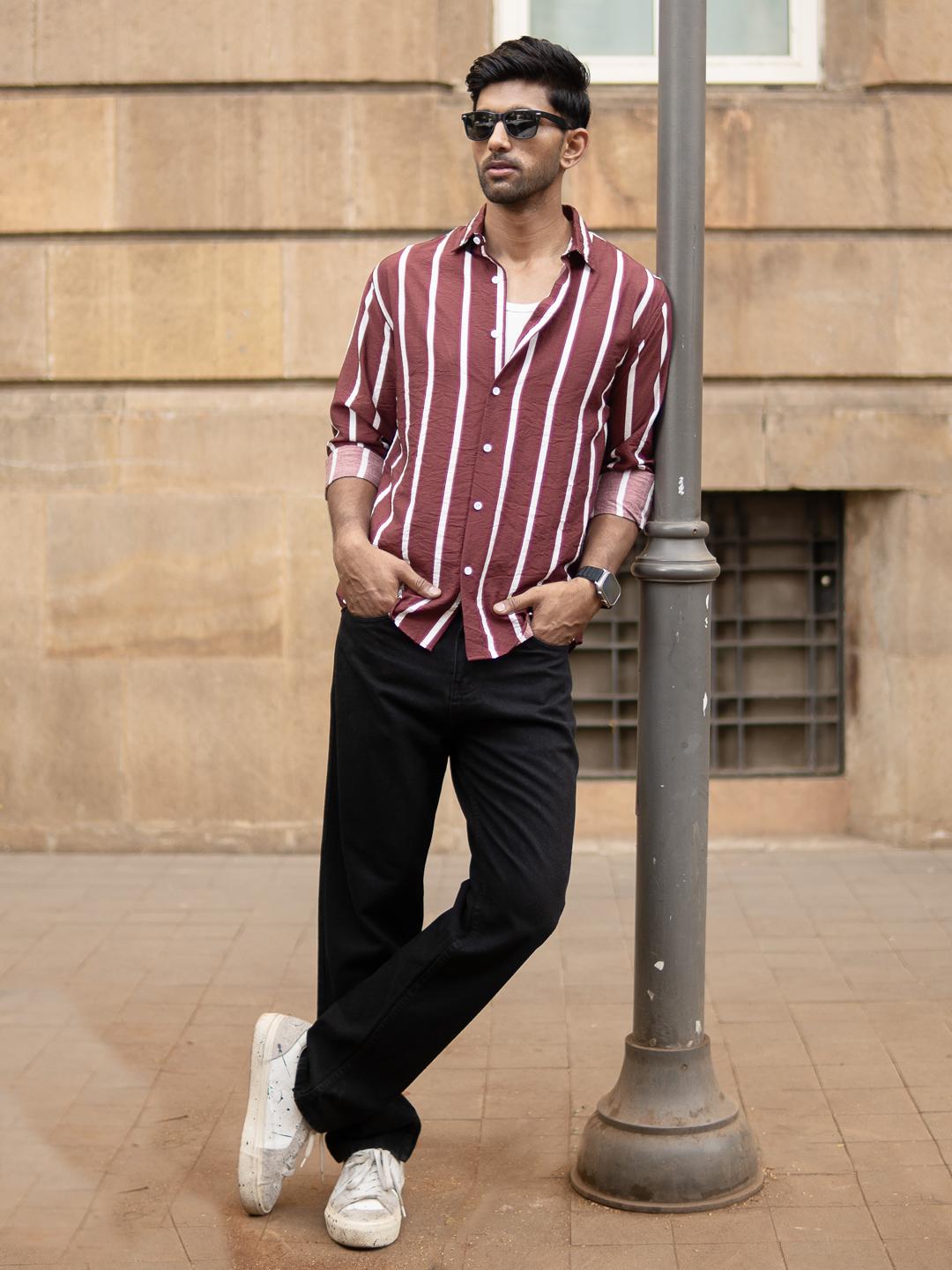 Buy Powerlook Men Striped Casual Shirt - Shirts for Men 34028362 | Myntra