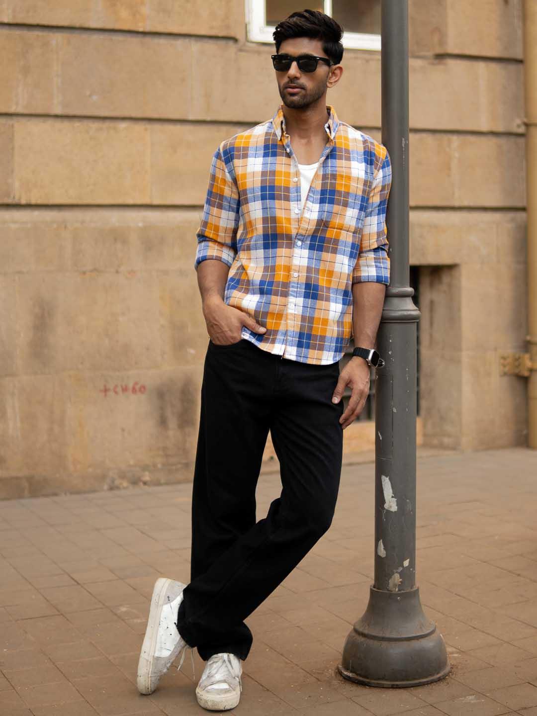 Buy Powerlook Men Tartan Checks Checked Casual Shirt - Shirts for Men ...