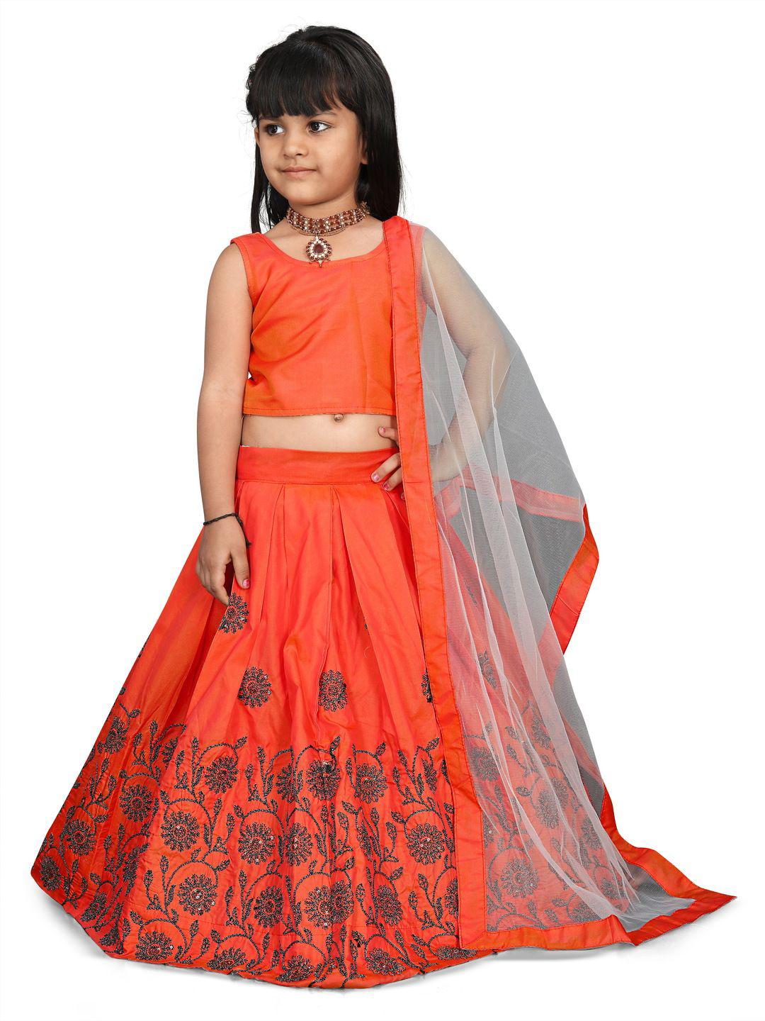 Buy Tejam Girls Sequinned Ready To Wear Lehenga & Blouse With Dupatta ...