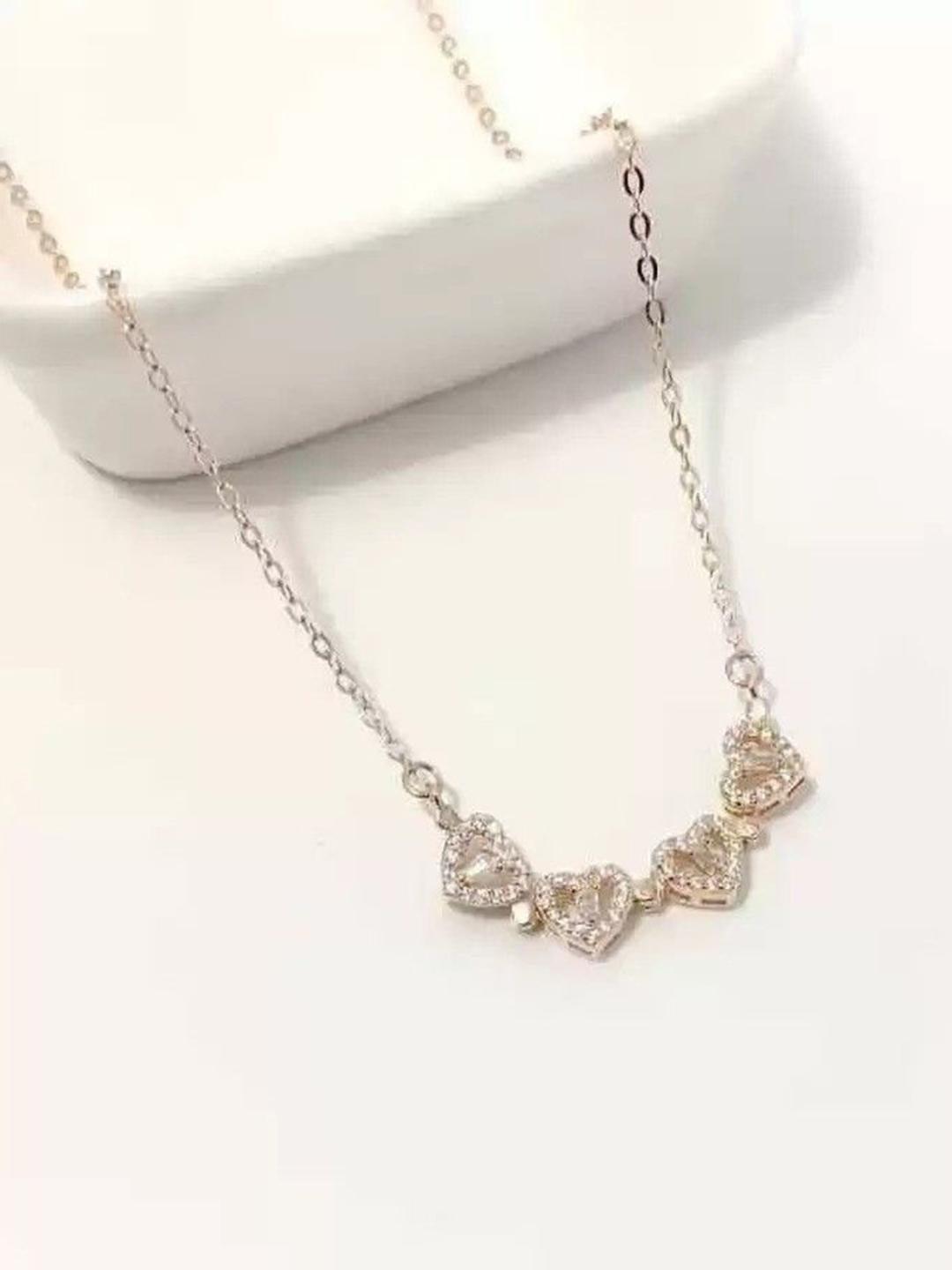 Buy Anouk Gold Plated American Diamond Studded Chain - Necklace And ...