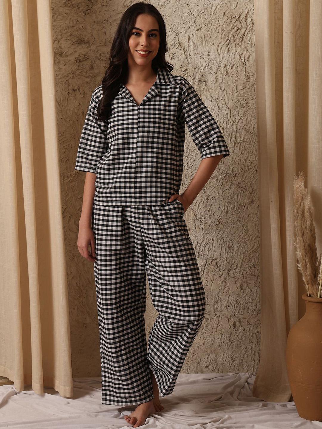 Buy ETC Women Checked Night Suit - Night Suits for Women 34132082 | Myntra