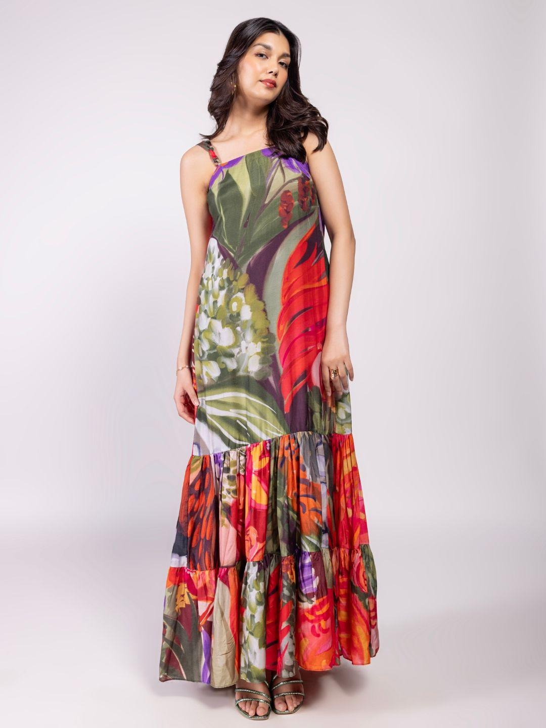 Buy POPPI Botanica Printed Strappy Maxi Dress - Dresses for Women ...